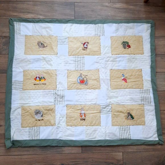 Bedding | Beatrix Potter Quilt Peter Rabbit Handmade Embroidered Baby ...